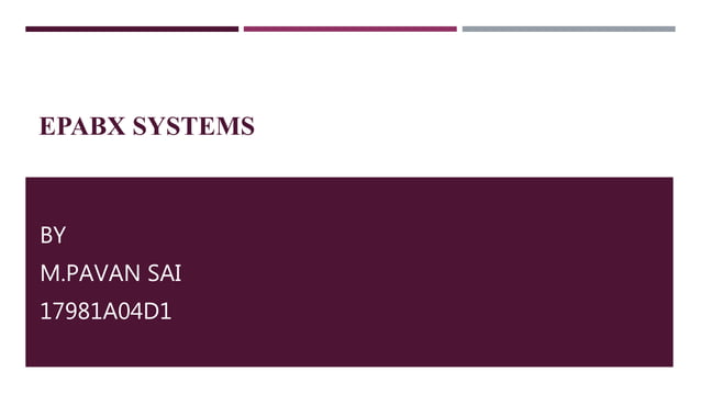 EPABX SYSTEM | PPTX