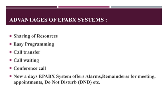 EPABX SYSTEM | PPTX
