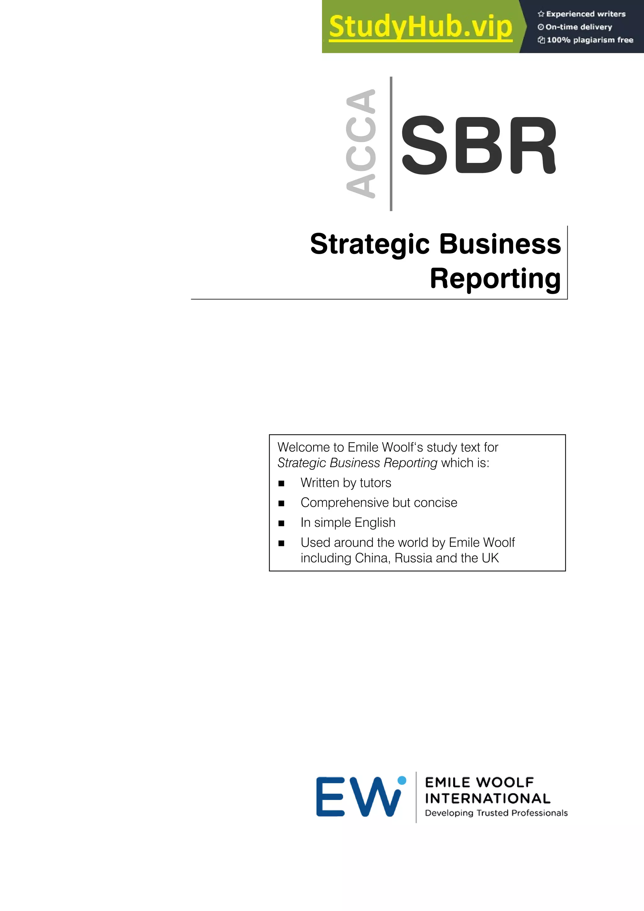 ACCA Strategic Business Reporting Study Text.pdf | Business Accounting & Finance | Business