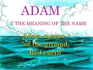 SERMON SERIES CHARACTERS OF THE BIBLE LESSON 1 ADAM | PPTX
