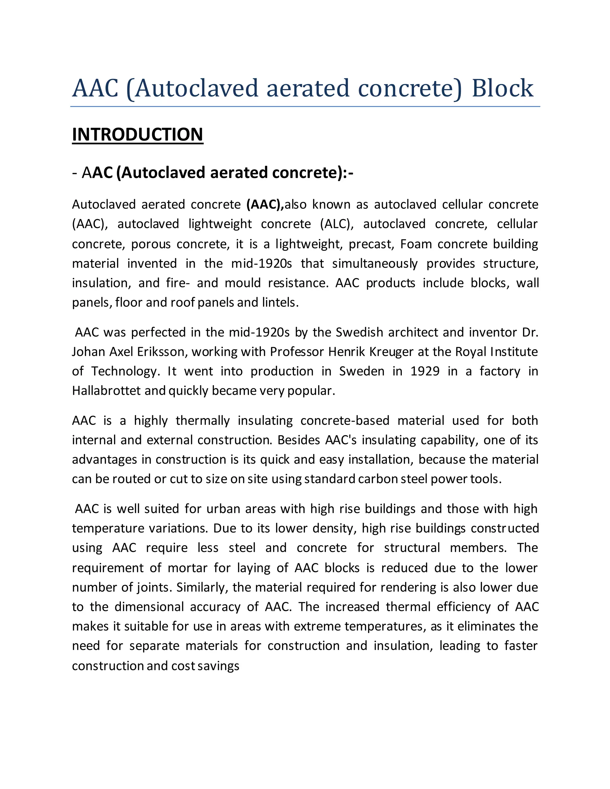 Acc block Synopsis | DOCX