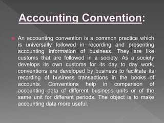 Accounting concepts & conventions. | PPT