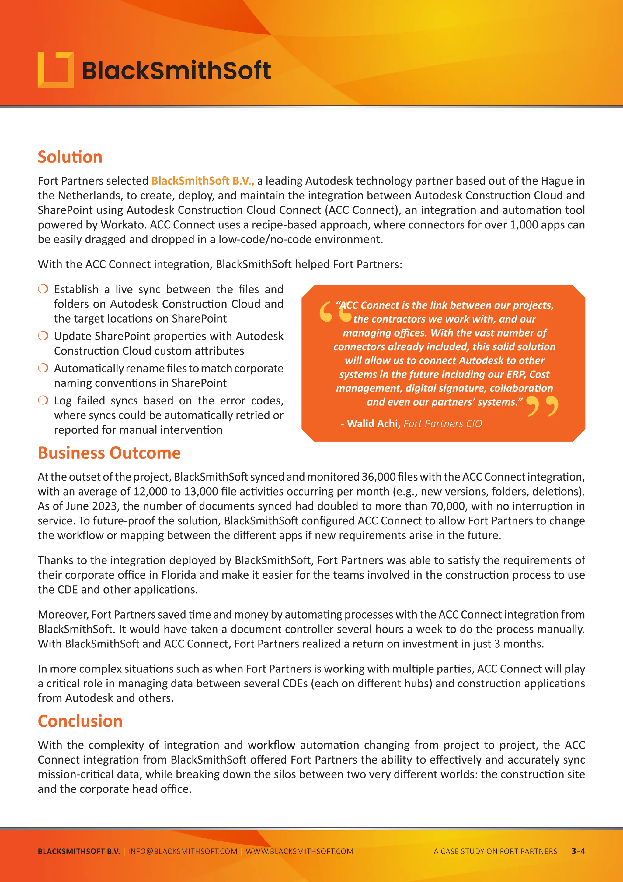 ACC Connect (Workato) - A Case Study on Fort Partners | PDF