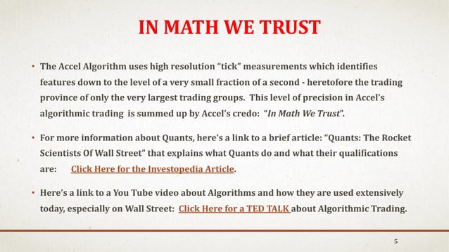 Accel Algorithmics | PPT