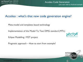 Acceleo - Let's start with an Android example | PDF