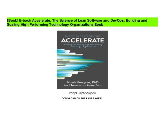 E Book Accelerate The Science Of Lean Software And Devops Building And