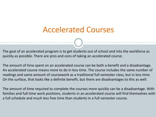 Accelerated course presentation and activity | PPT
