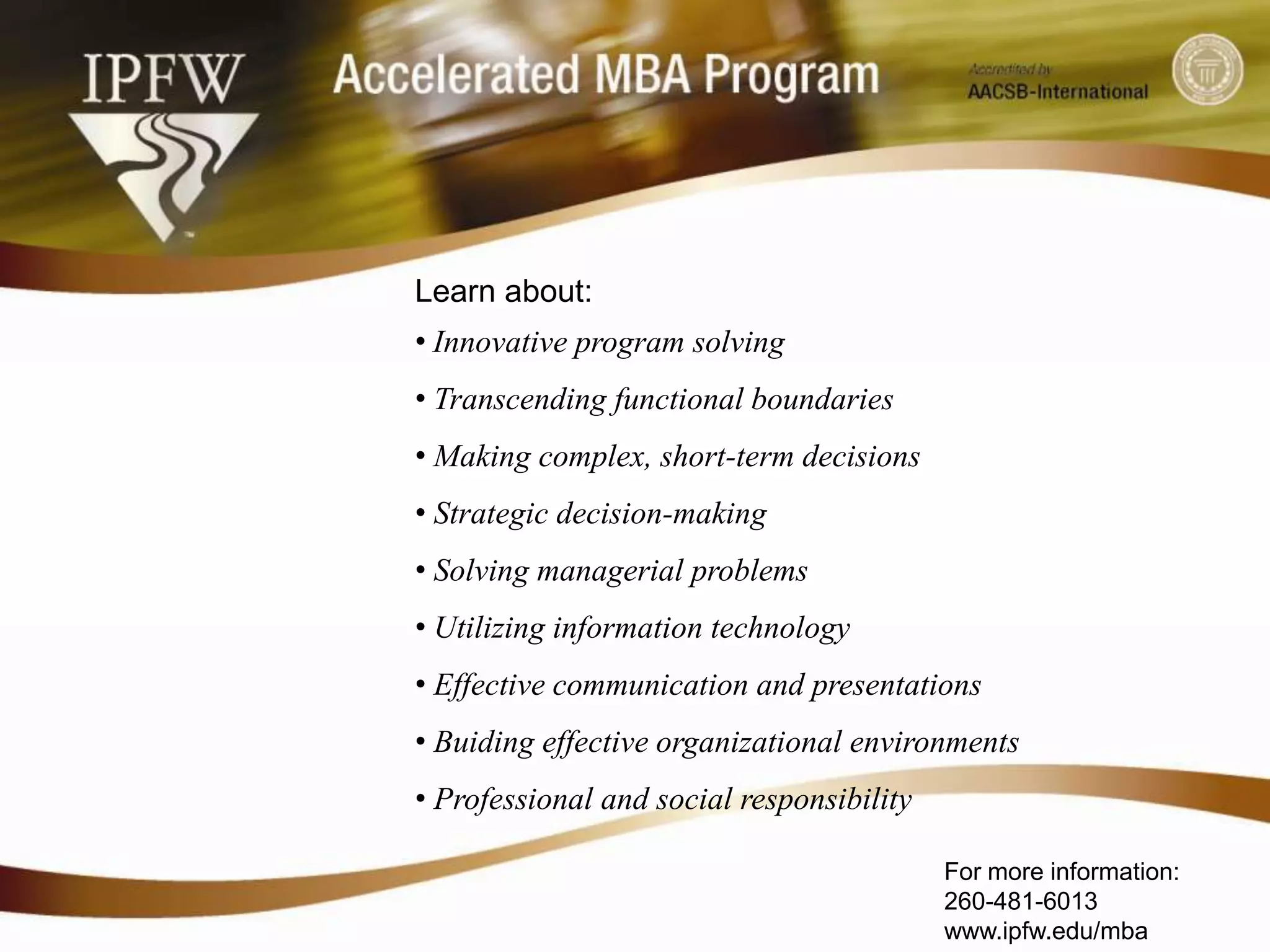 Accelerated MBA Program | PPTX | Undergraduate Education | College ...