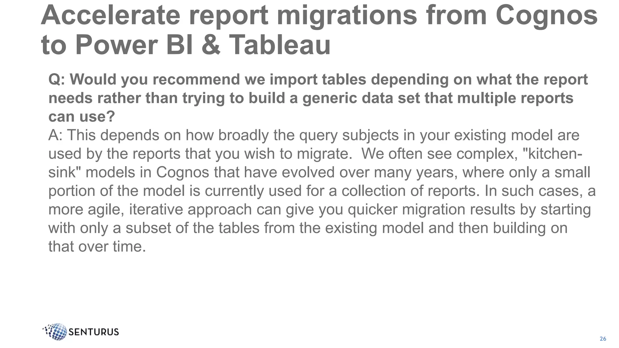 Accelerate Report Migrations from Cognos Power BI & Tableau | PPTX