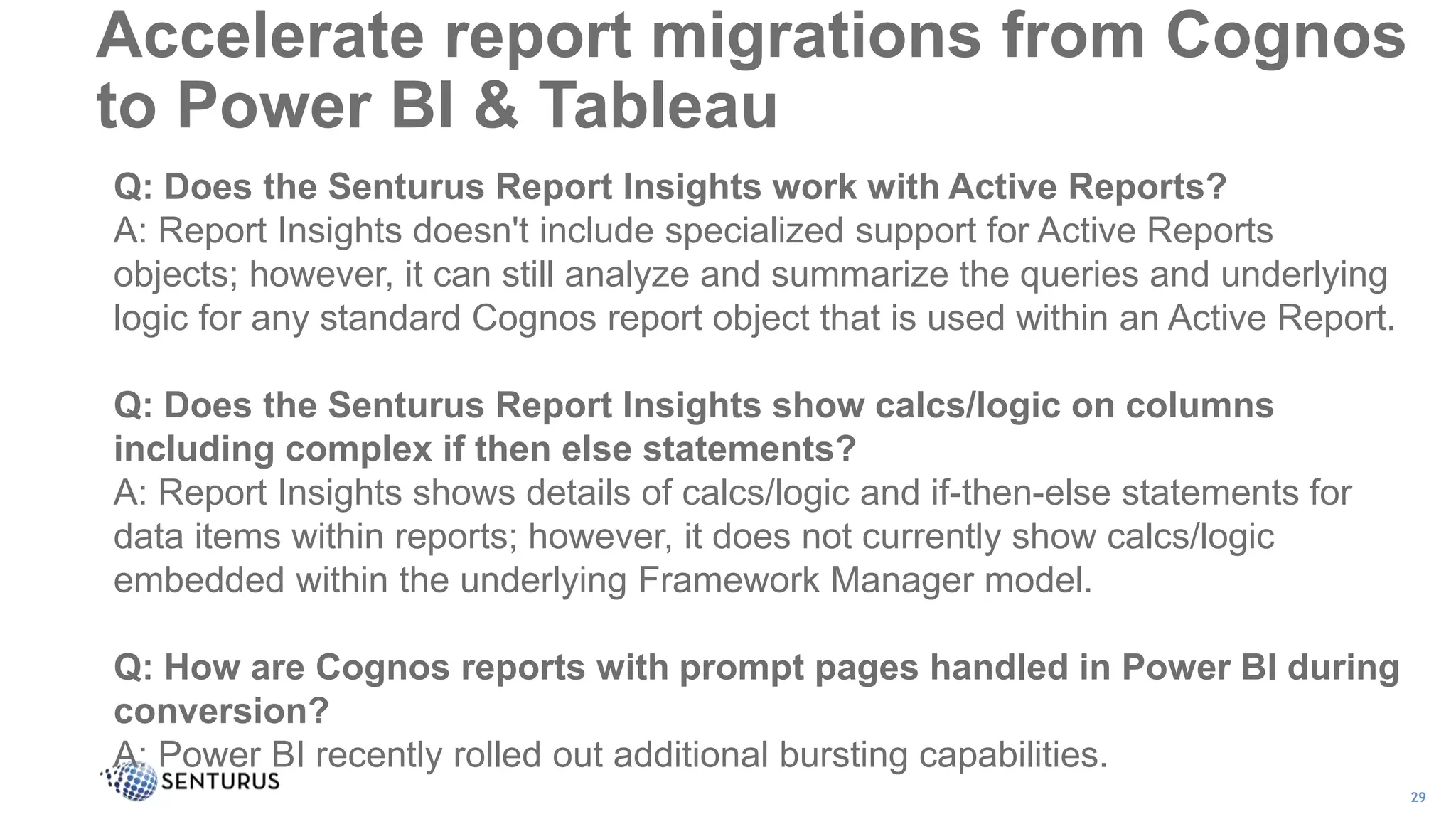 Accelerate Report Migrations from Cognos Power BI & Tableau | PPTX