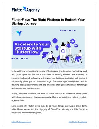 Accelerate Startup Success with FlutterFlow | Flutter Agency | PDF