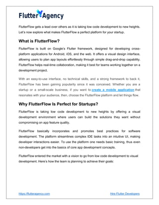 Accelerate Startup Success with FlutterFlow | Flutter Agency | PDF