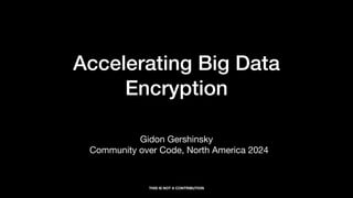Accelerating Big Data Encryption - Gidon Gershinsky | PDF