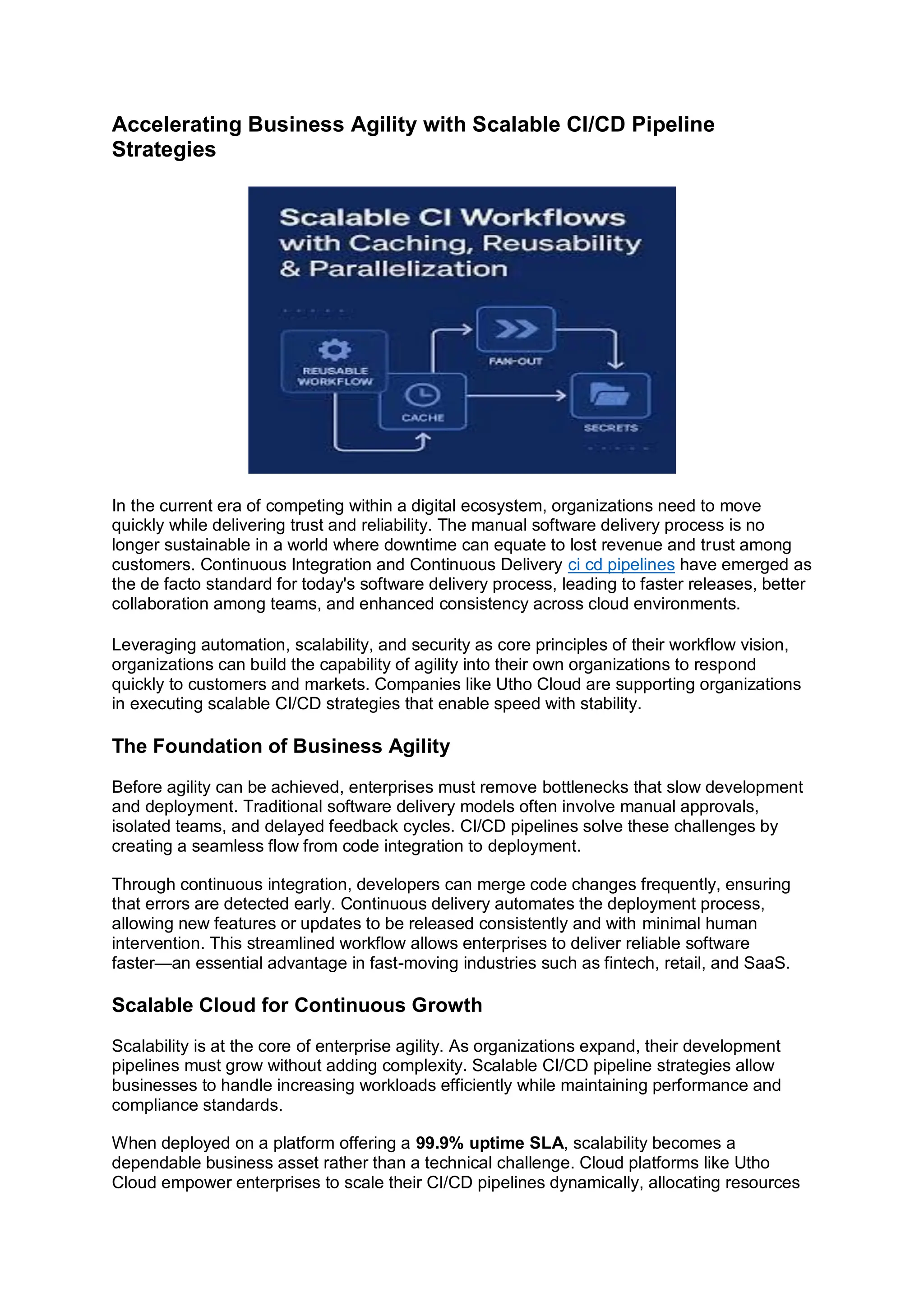 Accelerating Business Agility with Scalable CI/CD Pipeline Strategies | PDF
