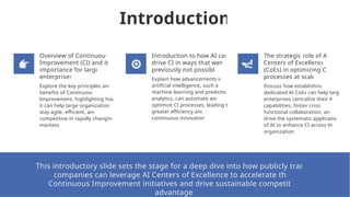 Accelerating Continuous Improvement with AI Centers of Excellence for ...