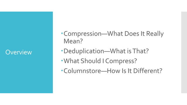 Accelerating Database Performance with Compression | PPT
