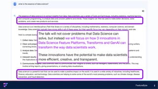 Accelerating Data Science through Feature Platform, Transformers, and GenAI | PPT