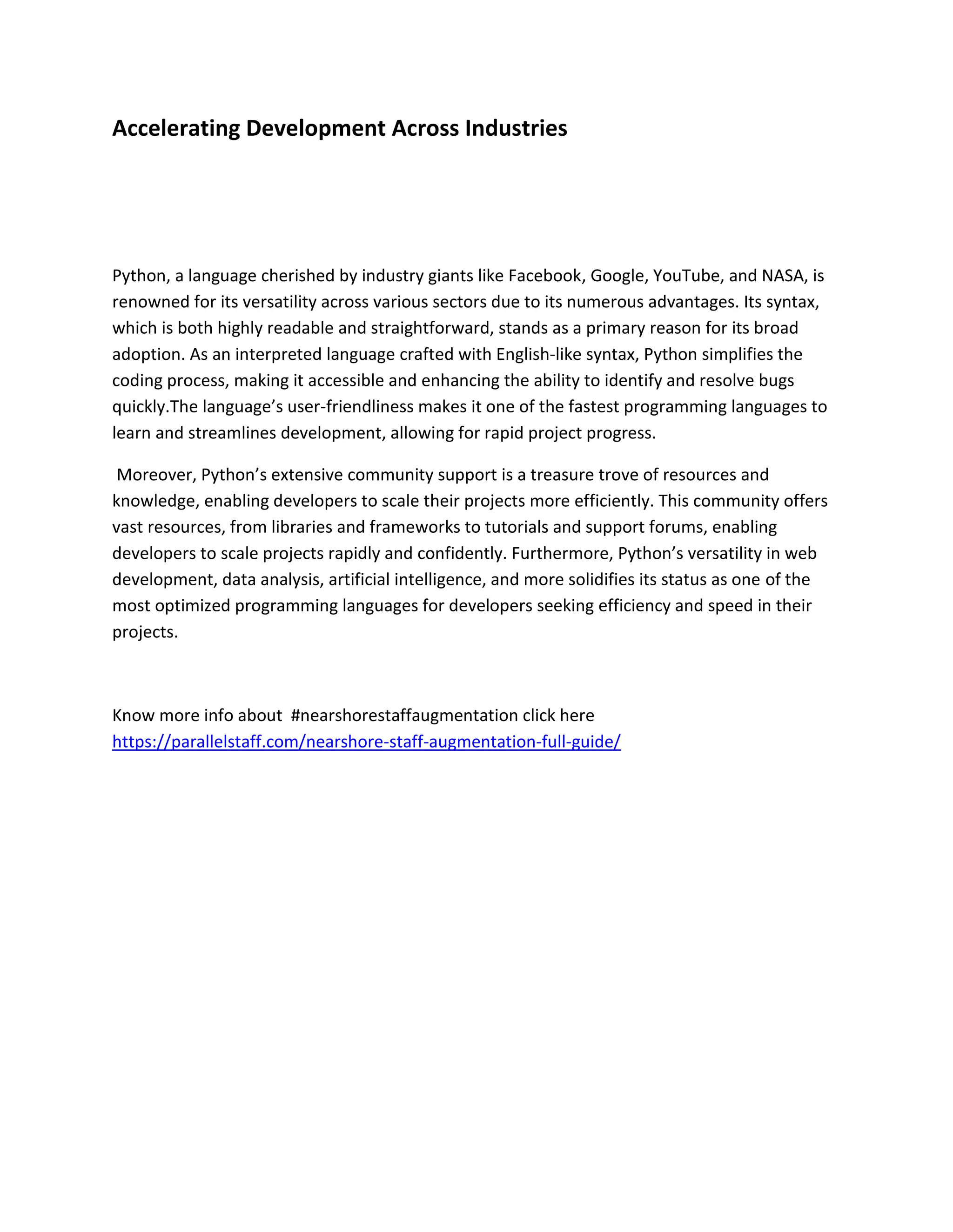 Accelerating Development Across Industries.docx | Programming Languages ...