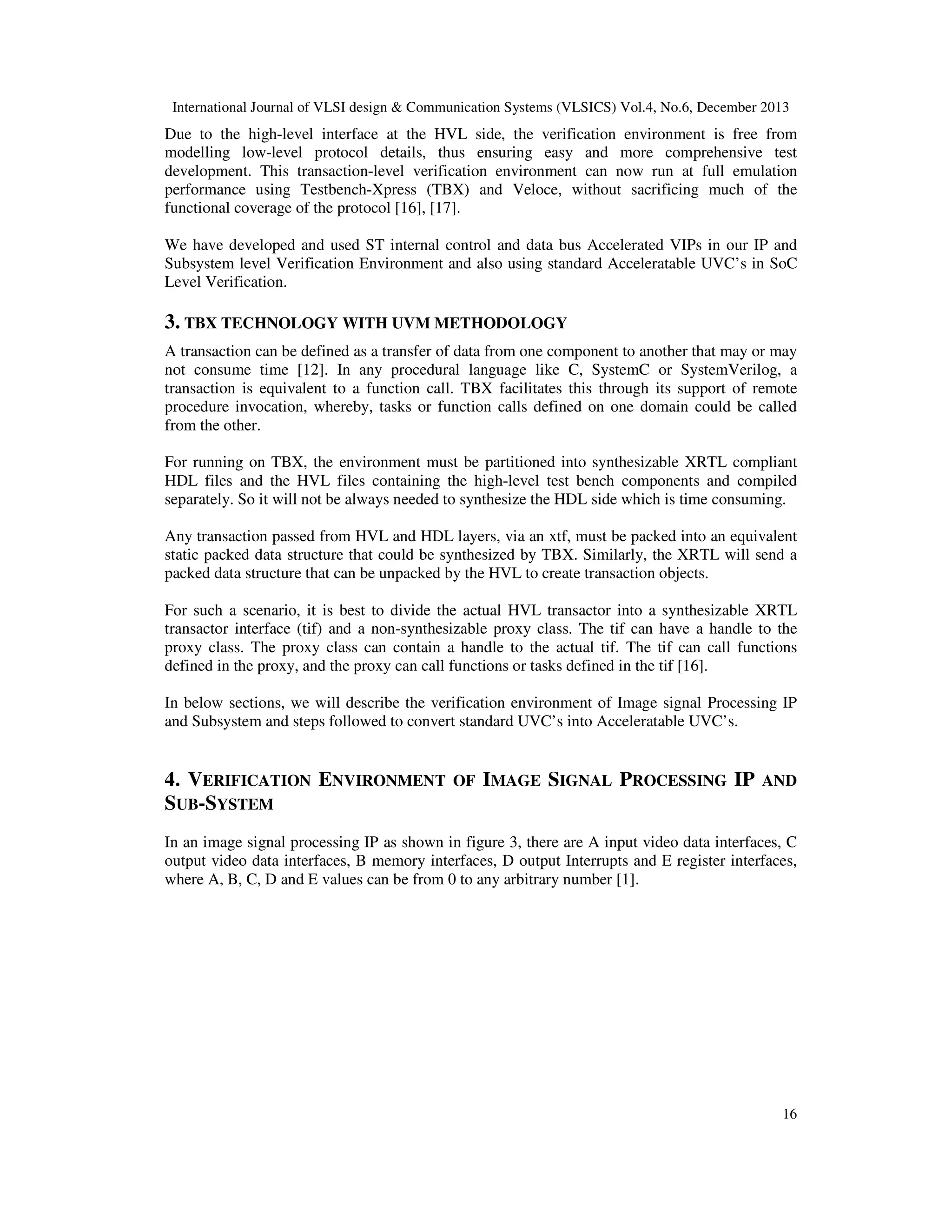 Accelerating System Verilog Uvm Based Vip To Improve Methodology For Verification Of Image