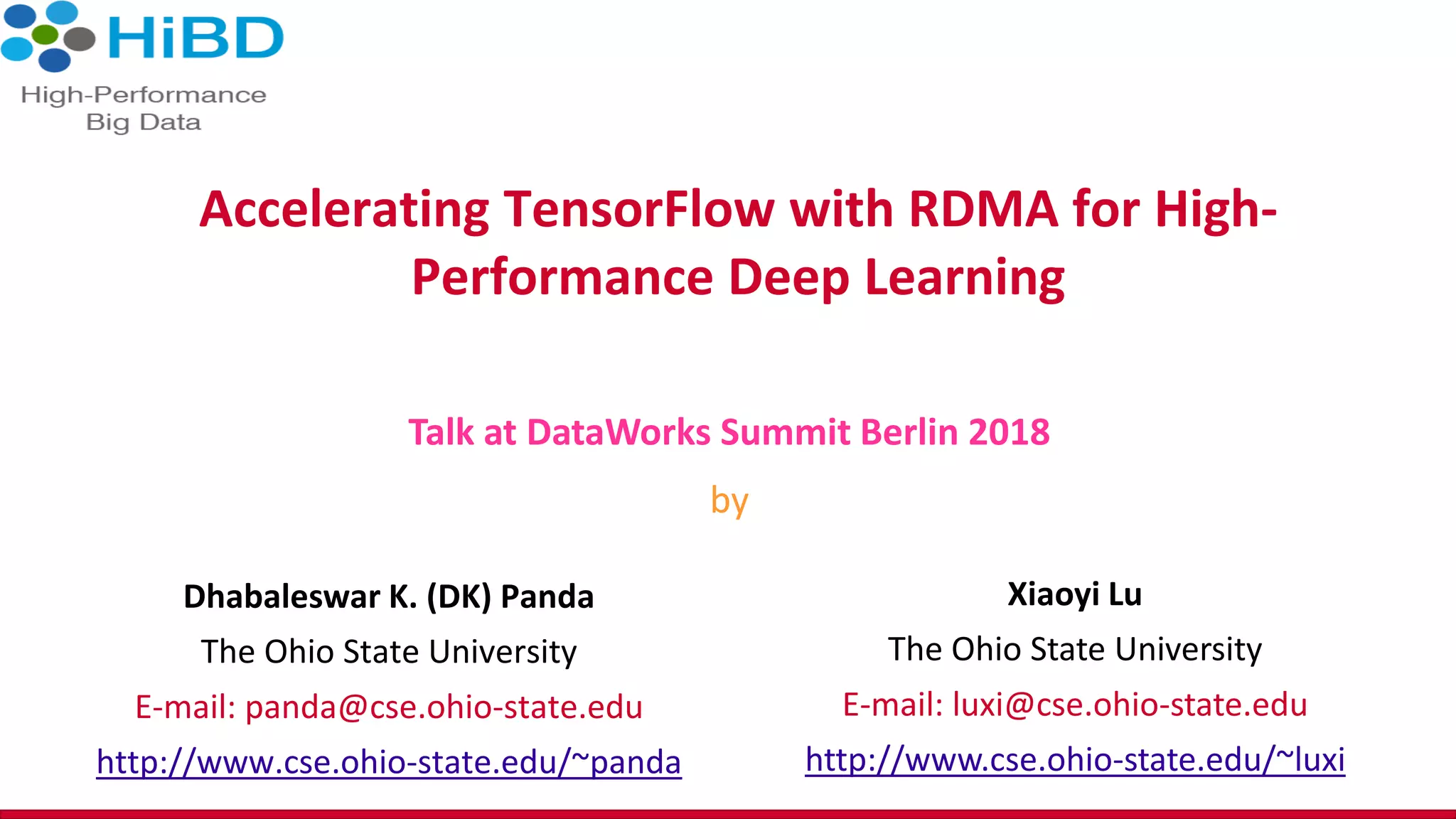Accelerating TensorFlow with RDMA for high-performance deep learning | PPT