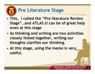 Accelerating the research process by the use of atlas.ti
