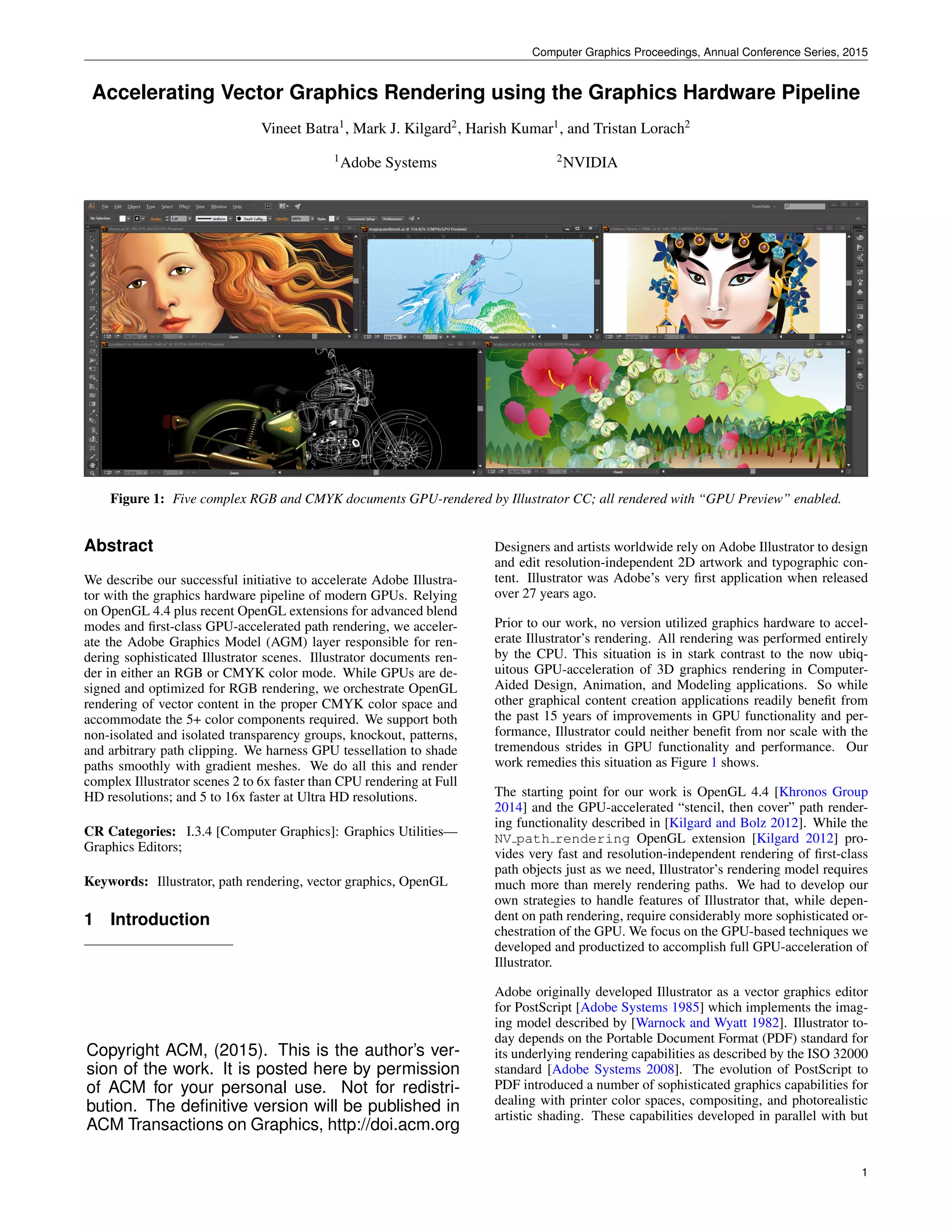Accelerating Vector Graphics Rendering using the Graphics Hardware Pipeline | PDF