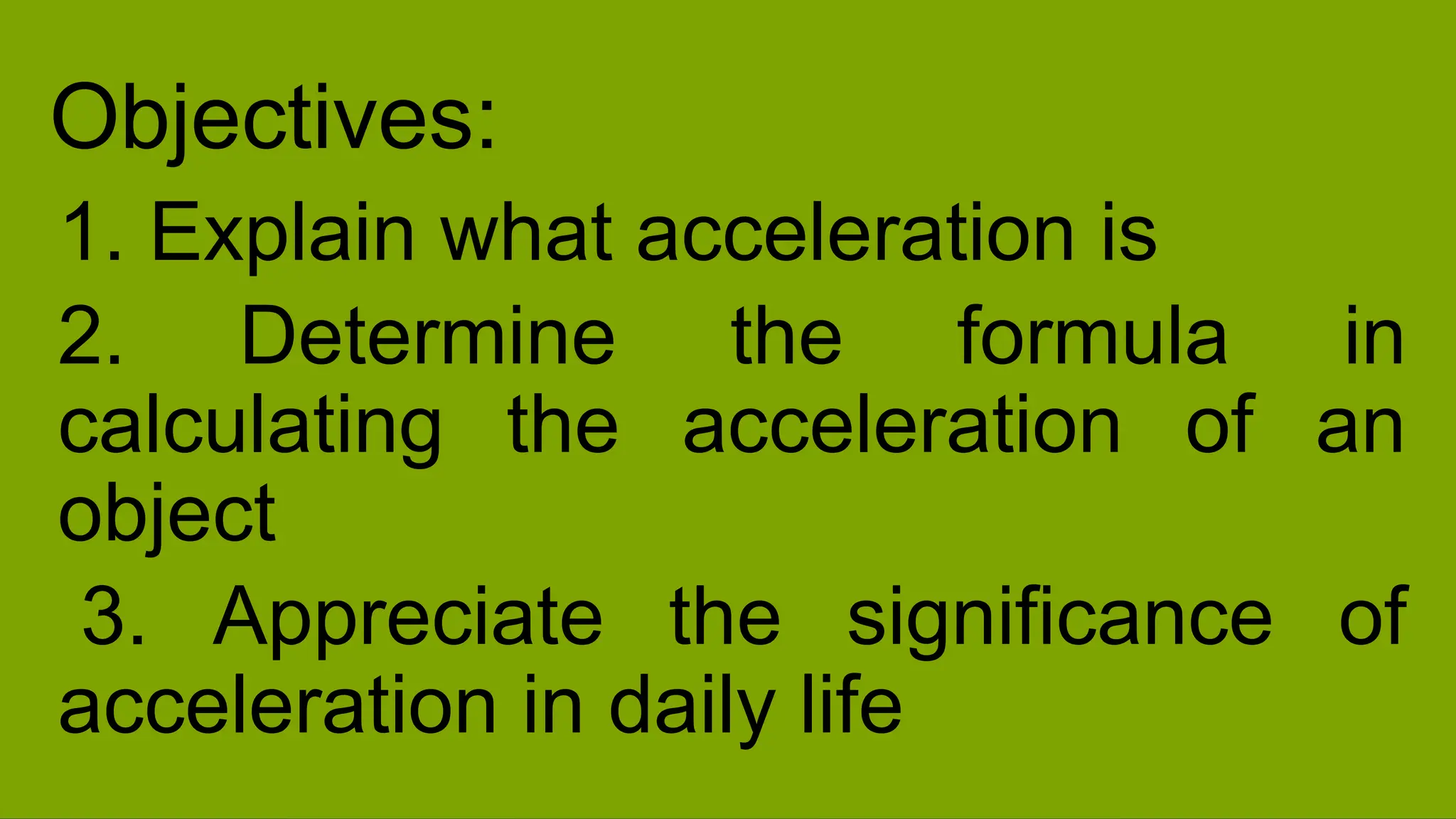 ACCELERATION distance displacement speed a | PPTX