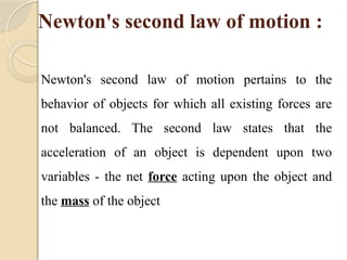 Understanding Newton's Second Law of Motion: Force, Mass, and ...
