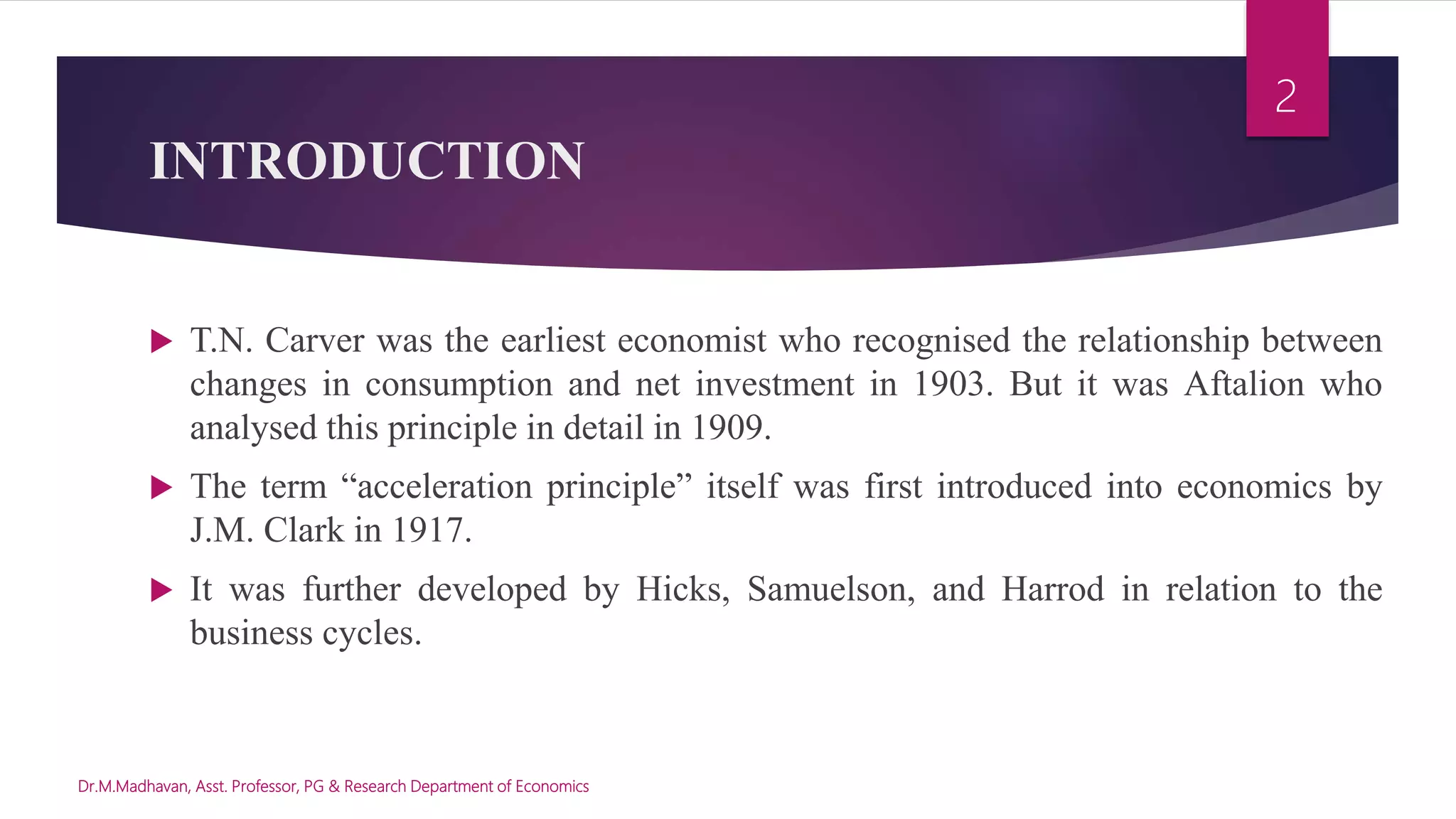 ACCELERATOR THEORY OF INVESTMENT | PPT