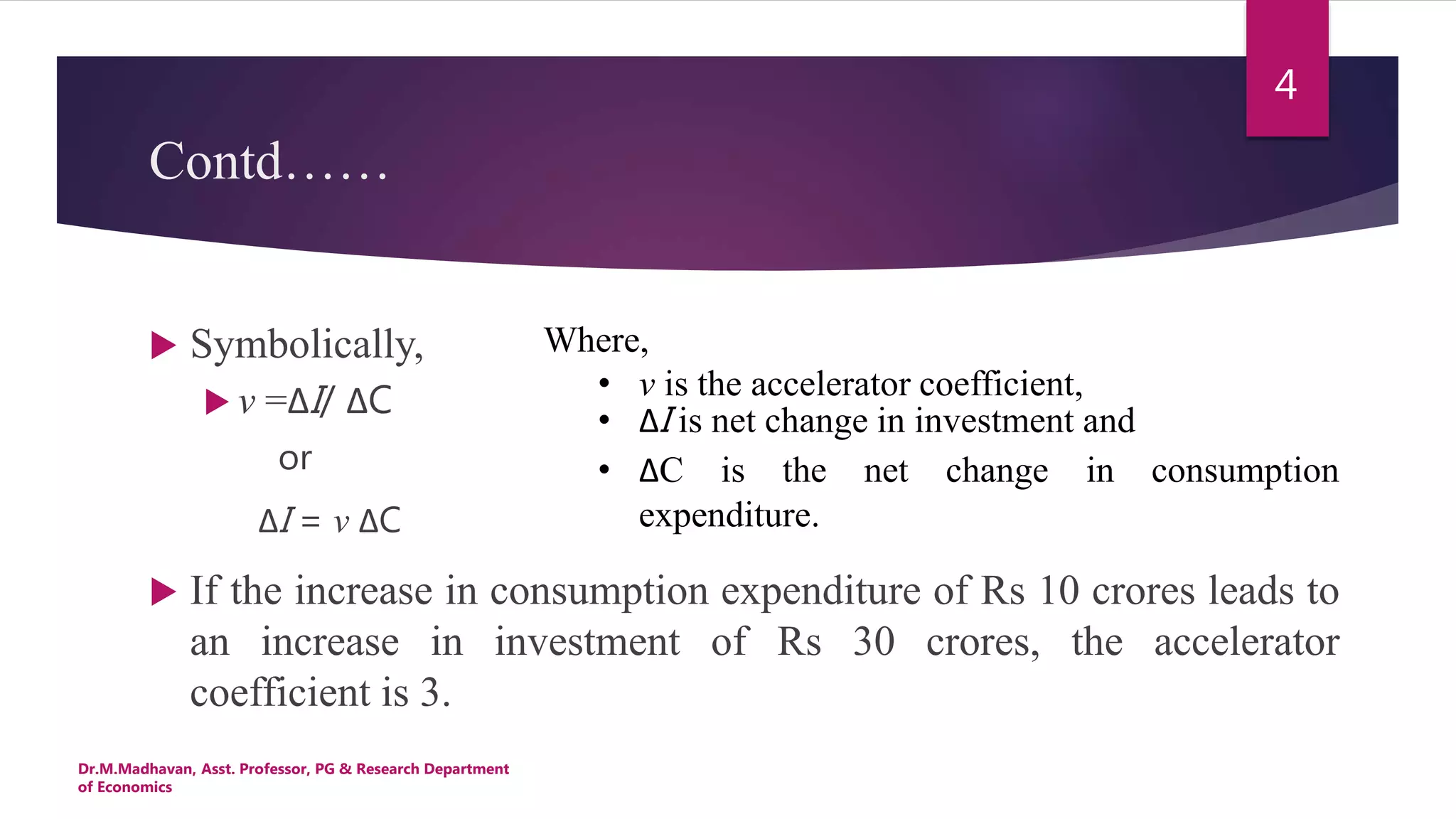 ACCELERATOR THEORY OF INVESTMENT | PPTX