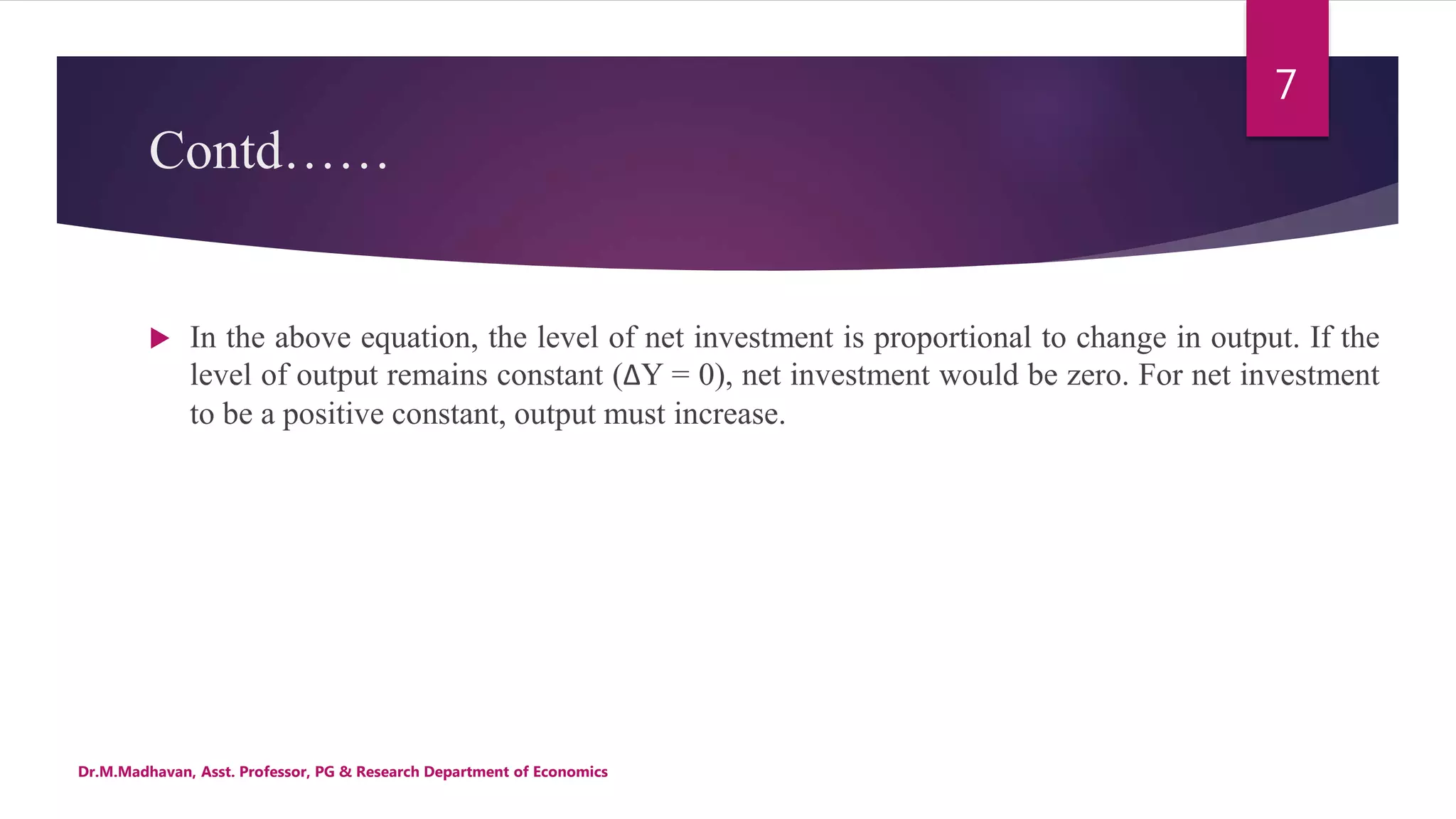 ACCELERATOR THEORY OF INVESTMENT | PPTX
