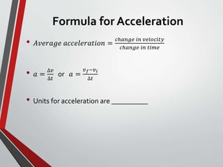 Acceleration | PPTX | Physics | Science