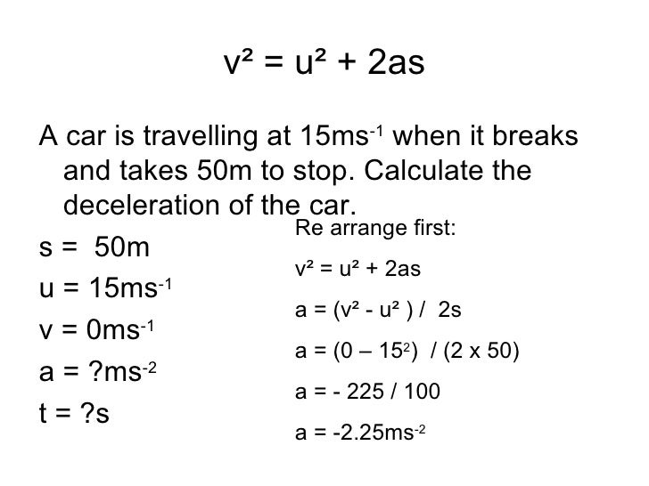 Acceleration And Equations Of Motion 2