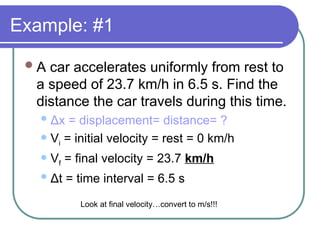 Uniformly Accelerated Motion (horizontally and Vertically) | PPT