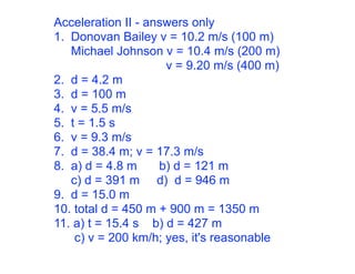 Acceleration Answers | PDF