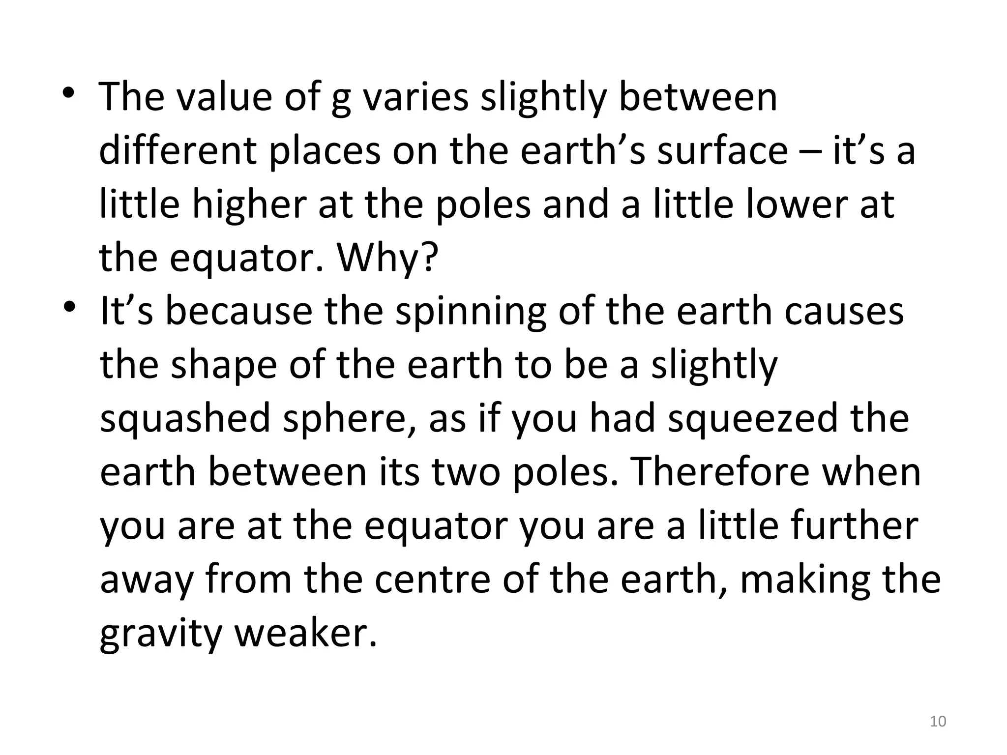 Acceleration due to gravity | PPT