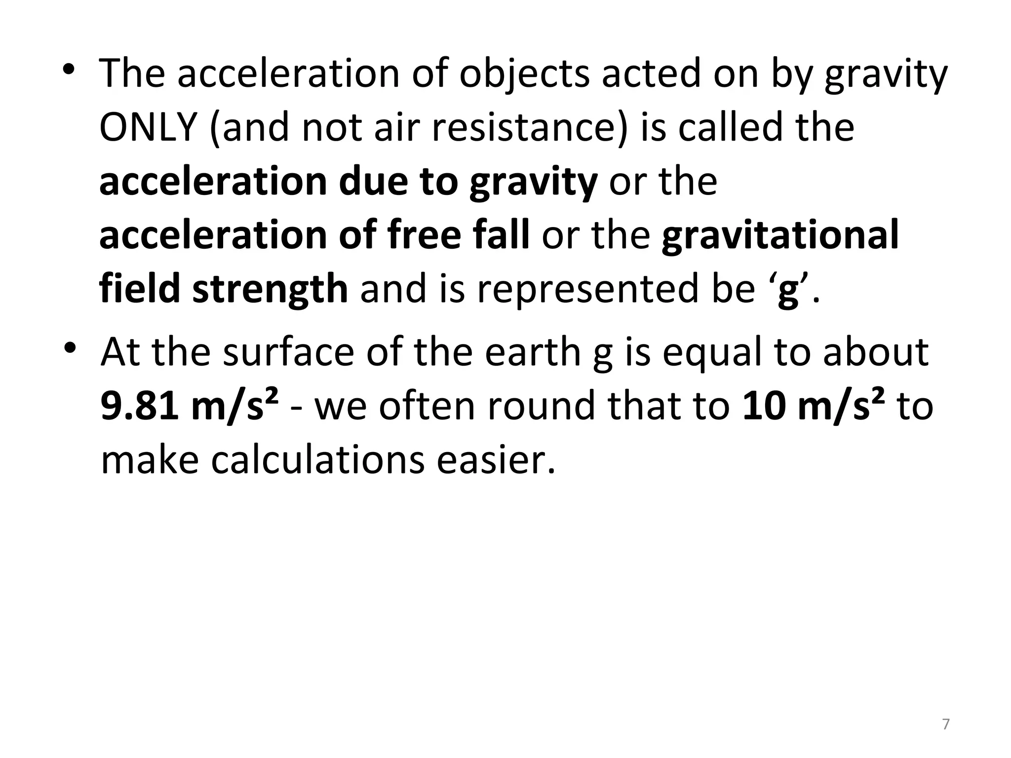 Acceleration due to gravity | PPT | Geology | Science