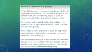 Acceleration Due to Gravity | PPT