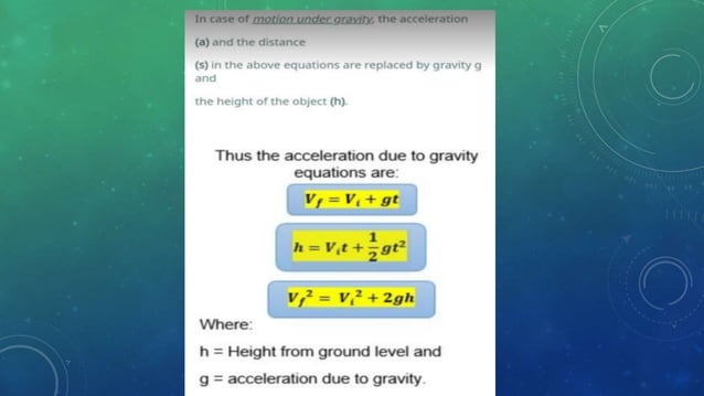 Acceleration Due to Gravity | PPT