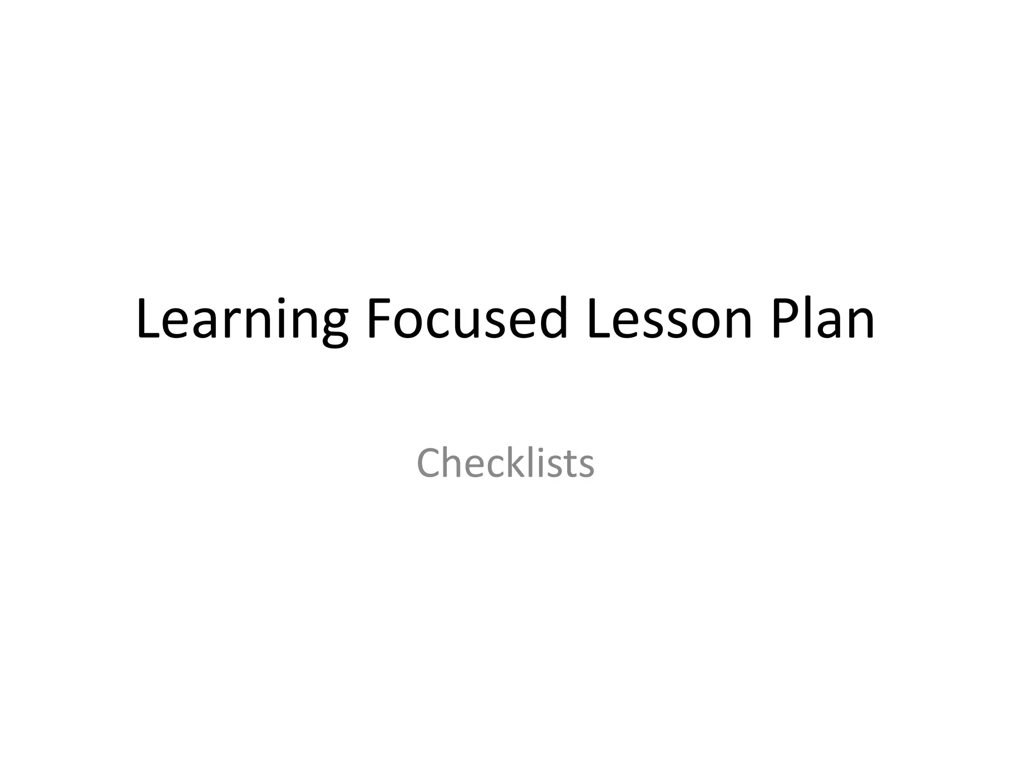 Acceleration Lesson Plan Checklist | PPT