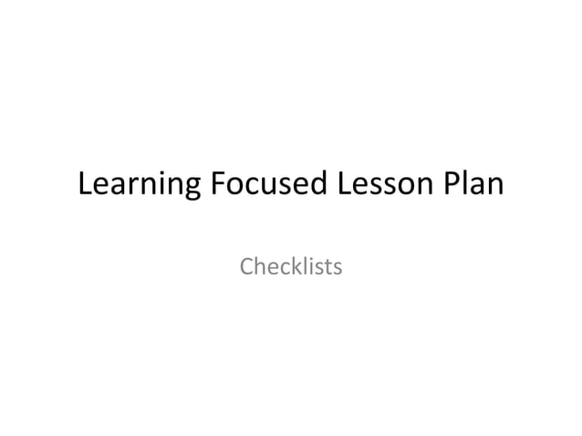 Acceleration Lesson Plan Checklist | PPT