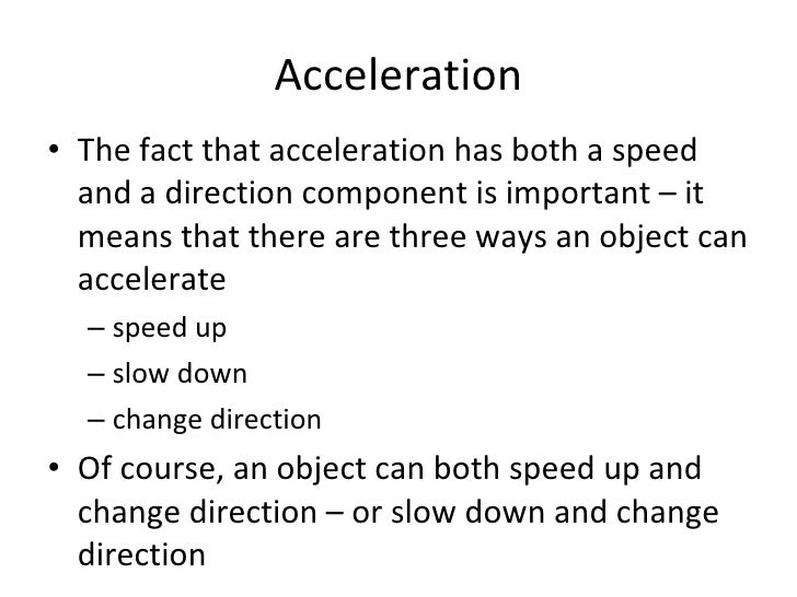 Acceleration notes
