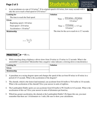 Acceleration Problems