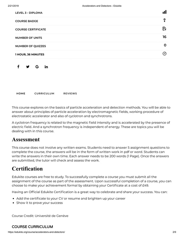 Accelerators and detectors - edukite | PDF