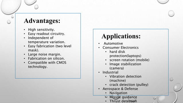 Accelerometer, MEMS sensor | PPTX | Physics | Science