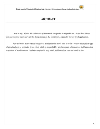 Accelerometer controlled robot | PDF