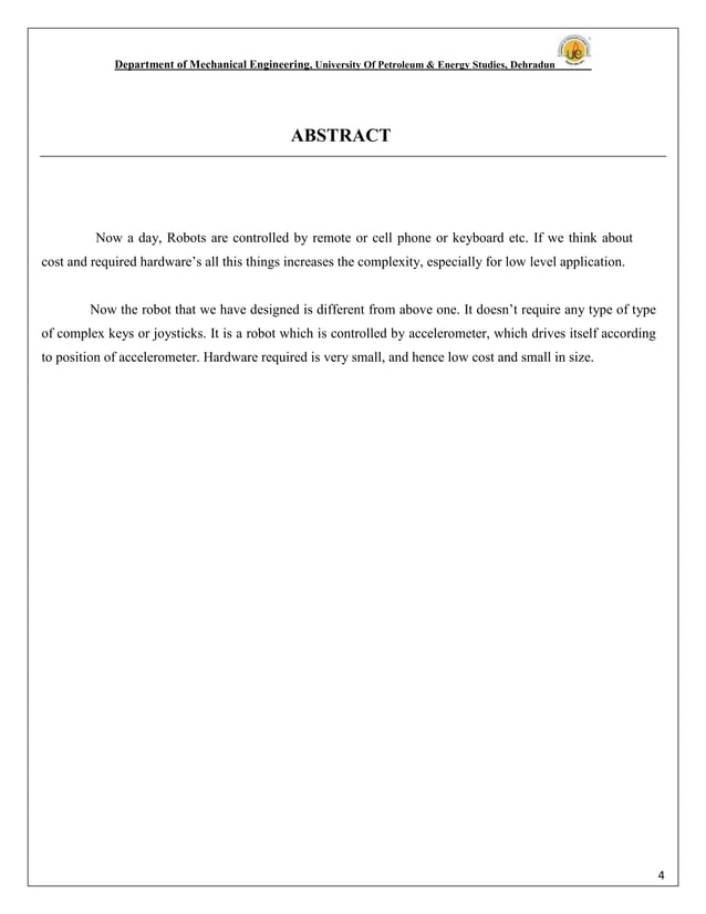 Accelerometer controlled robot | PDF