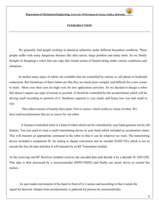Accelerometer controlled robot | PDF