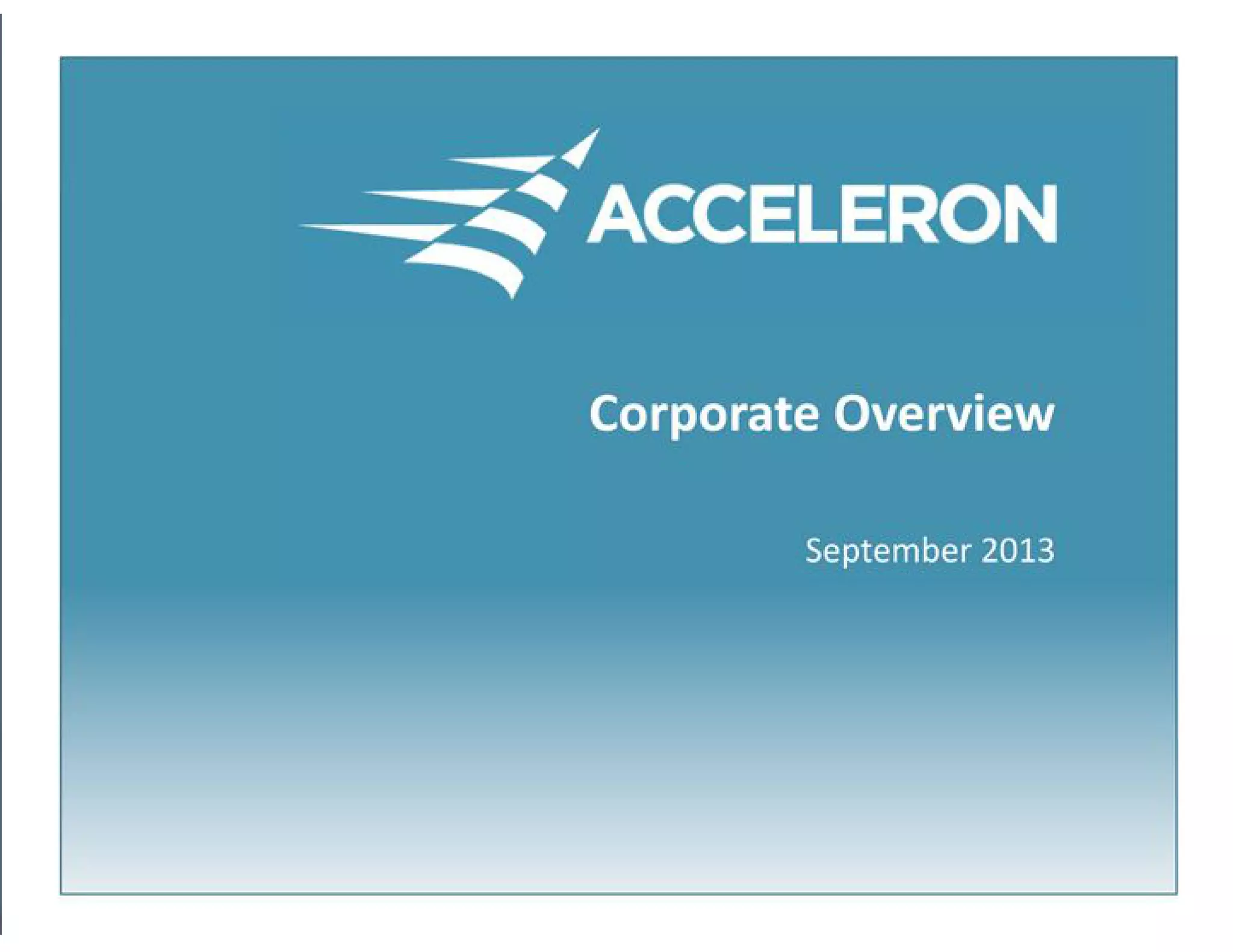 Acceleron pharma ipo roadshow investor presentation - sep 2013 | PDF