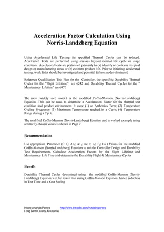 Acceleration Factor using norris landzberg equation | PDF